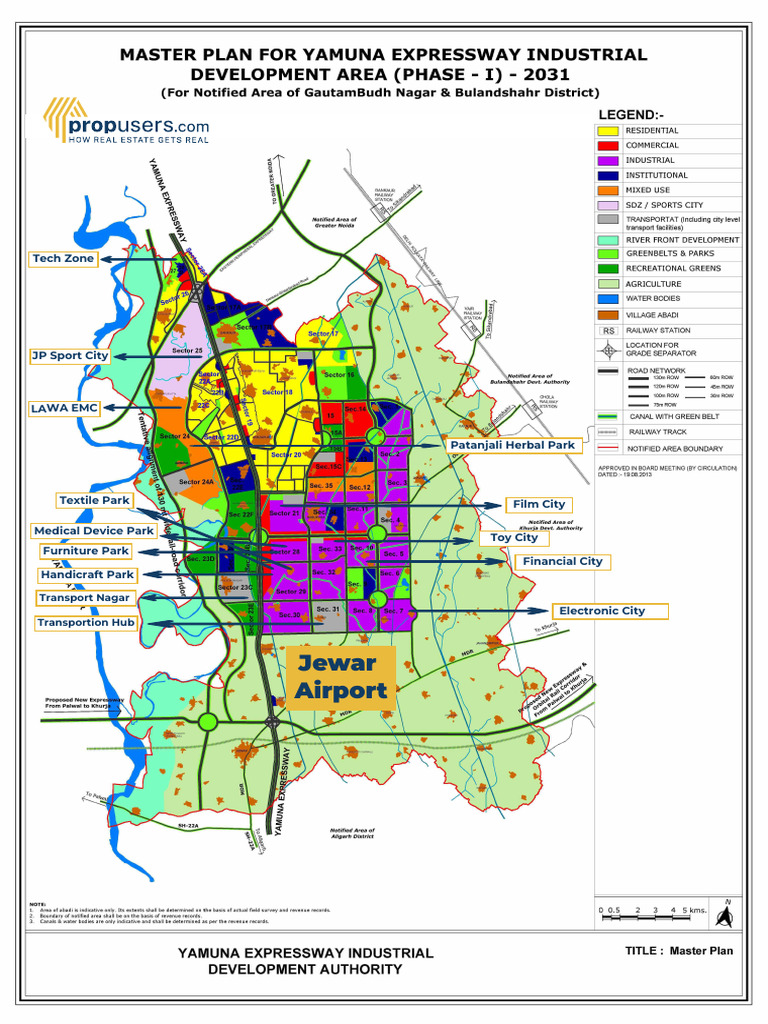 Major Infrastructure On Yamuna Expressway Master Plan 2031 | PDF