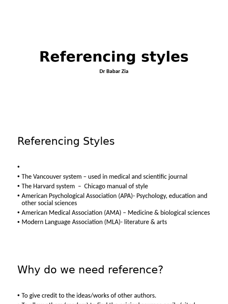 Referencing styles | PDF