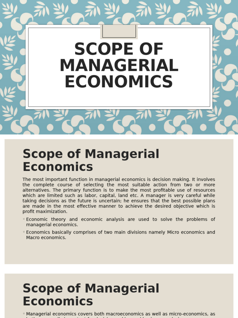 Scope of Managerial Economics | PDF | Economics | Microeconomics