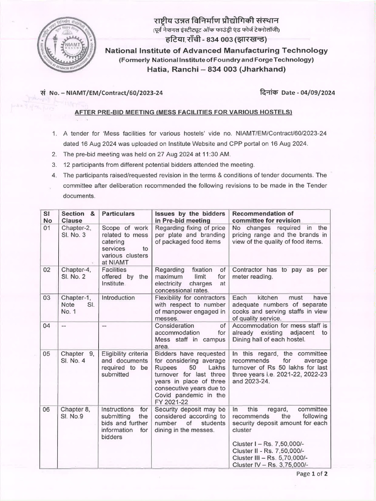 Pre-Bid Meeting-27082024 | PDF