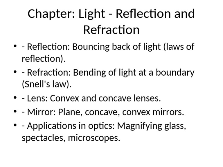 Light: Reflection & Refraction Basics | PDF