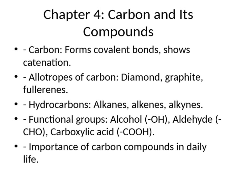Carbon Compounds for Students | PDF