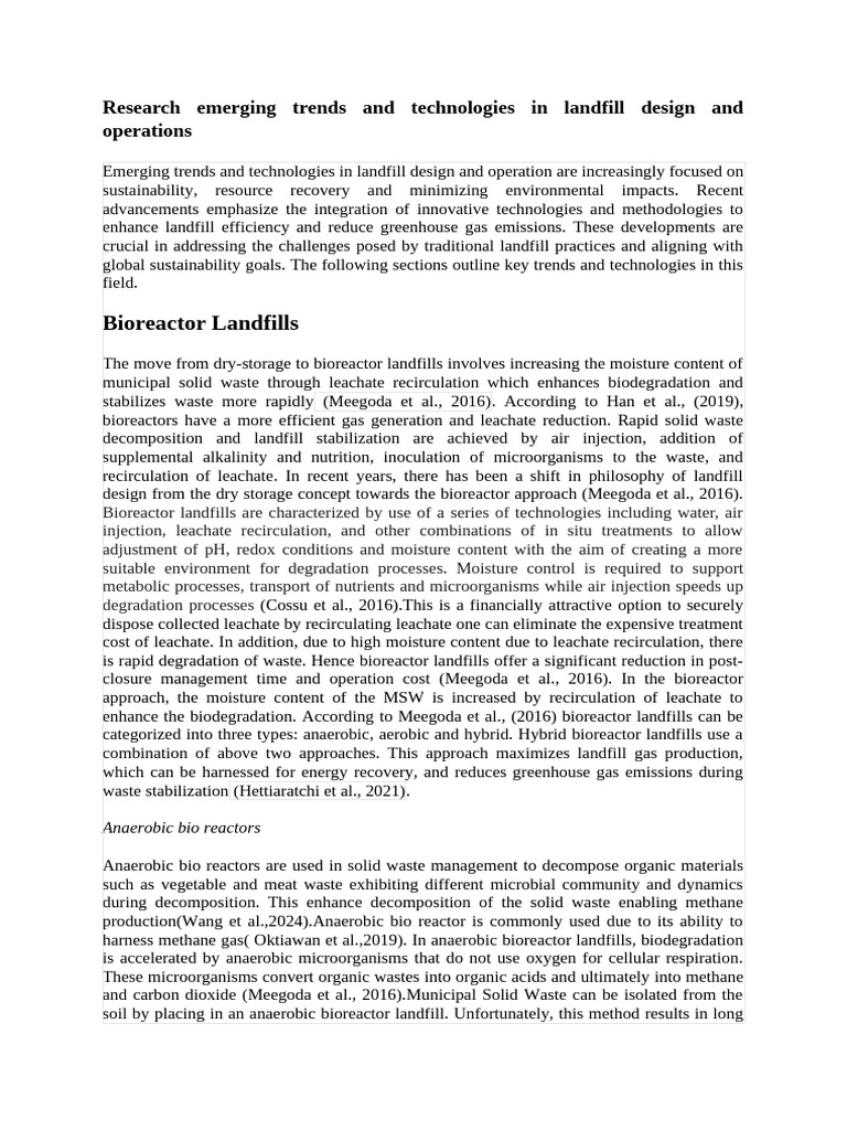 Research emerging trends and technologies in landfill design and ...
