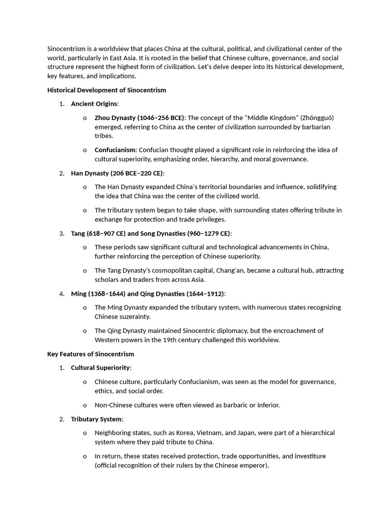 Sinocentrism Is A Worldview | PDF | Han Chinese | China