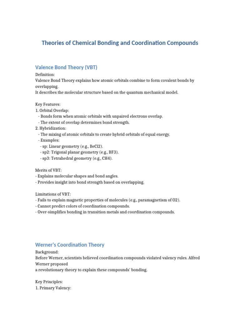 Theories_of_Chemical_Bonding | PDF