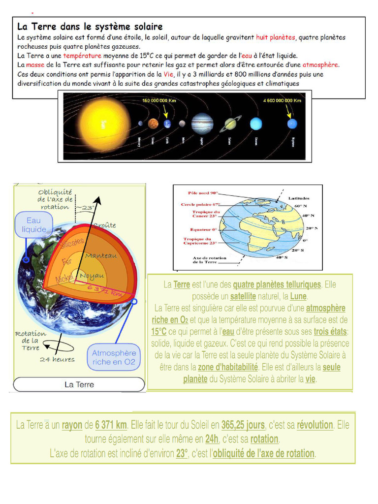 Theme 1.1 - La Terre Dans Le Systeme Solaire | PDF