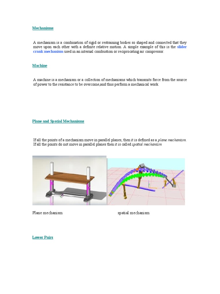 Mechanisms | PDF | Kinematics | Machine (Mechanical)