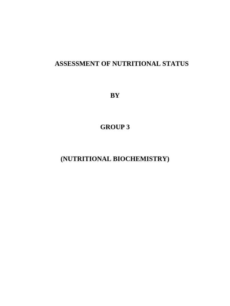 Nutritional Status Assessment Methods | PDF | Weighing Scale ...