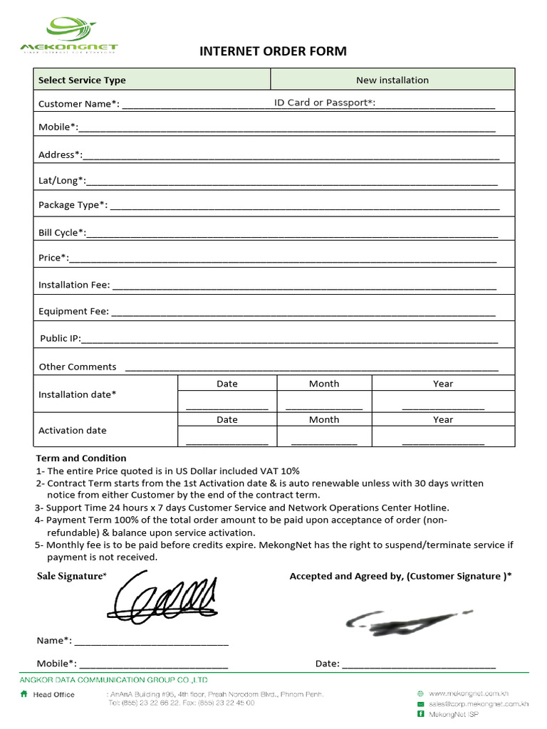 2023 Internet Order Form | PDF
