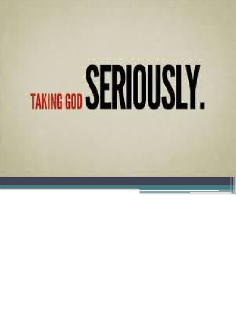 Taking God seriously | PDF