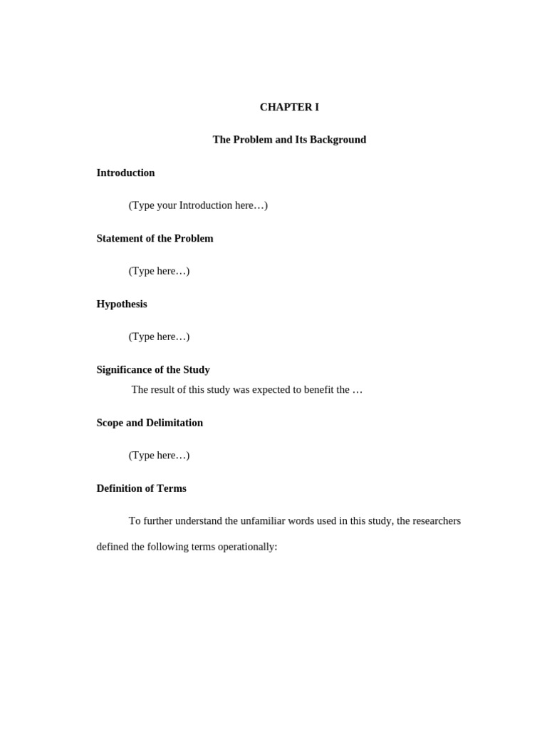 Chapters 1-5_Template | PDF | Methodology | Scientific Method