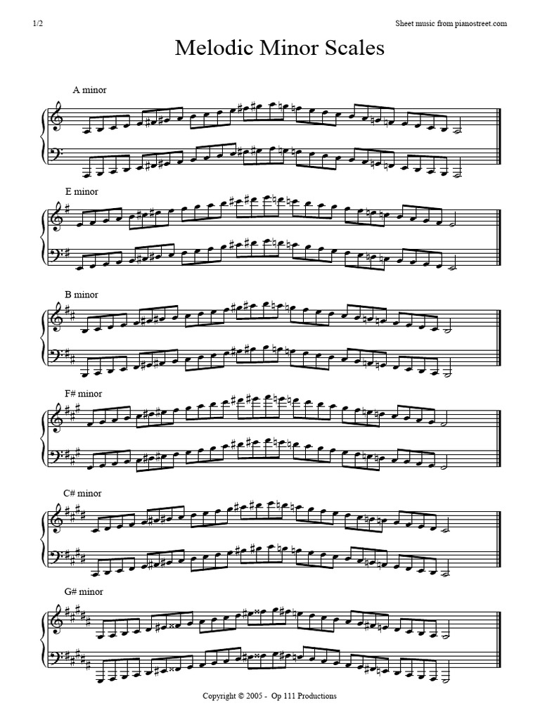 Melodic Minor Scales | PDF | Musical Keys | Musical Scales