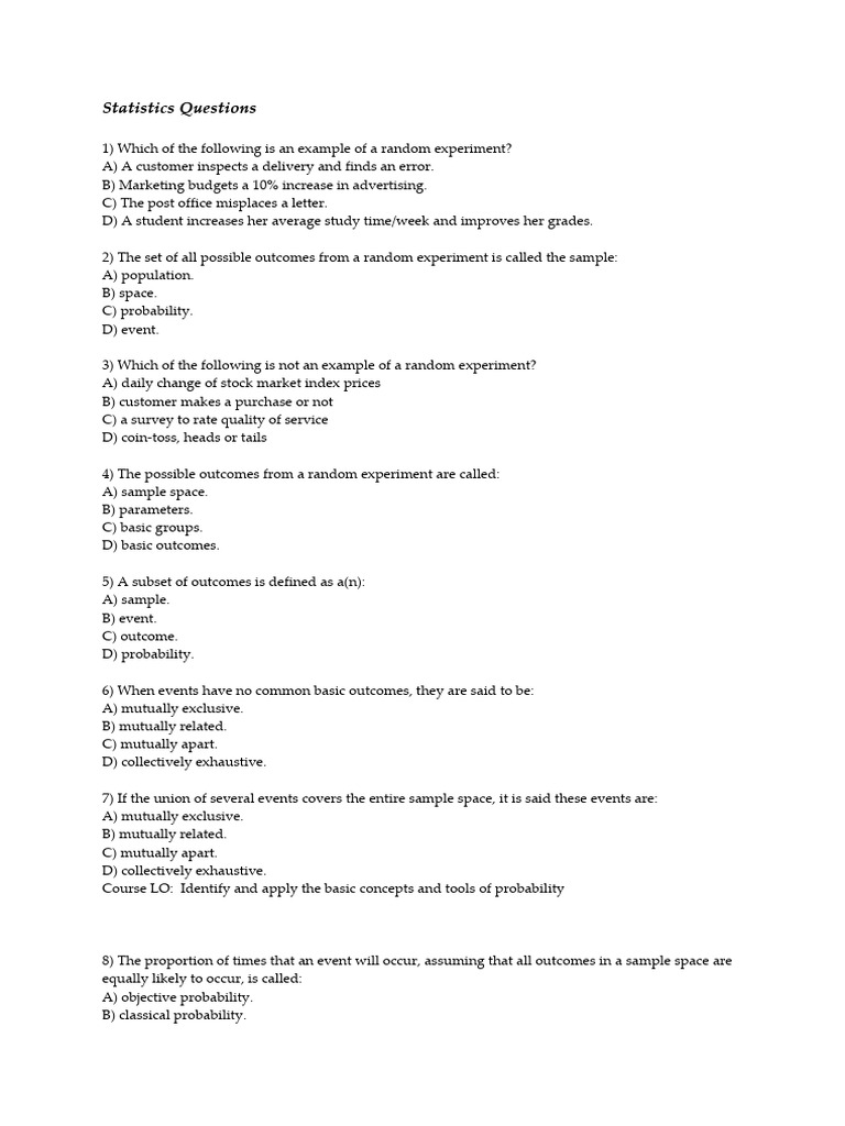 Test On Conditional Probability | PDF | Empty Set | Sampling (Statistics)