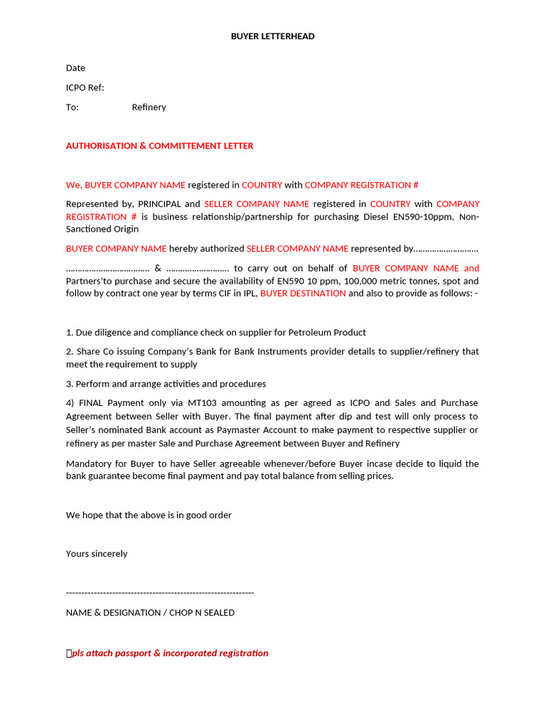 Sample - Authorisation Letter | PDF
