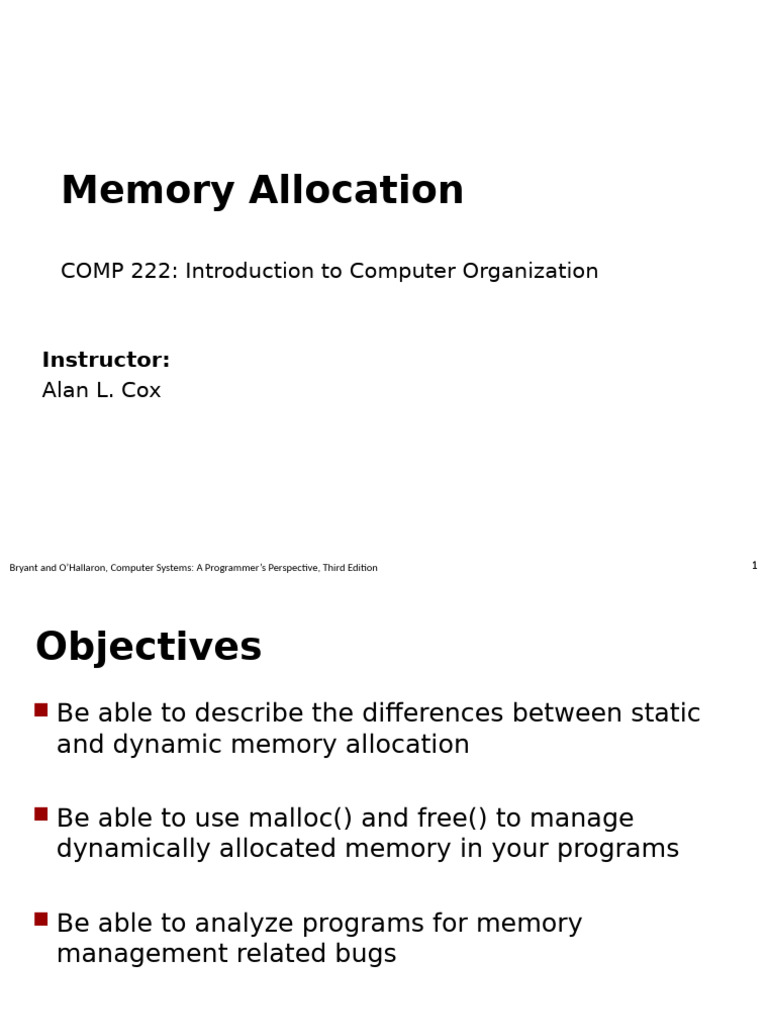 06 Memory Allocation | PDF | Pointer (Computer Programming) | Variable ...