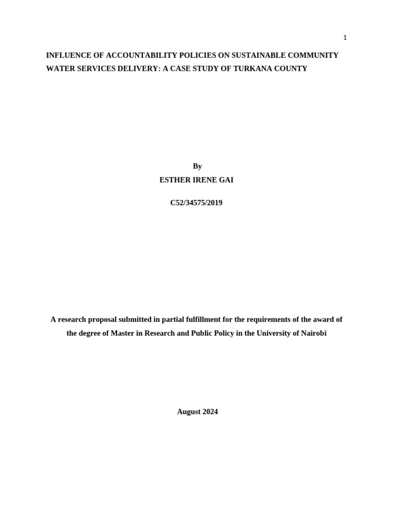 Accountability in Turkana Water Services | PDF | Governance ...