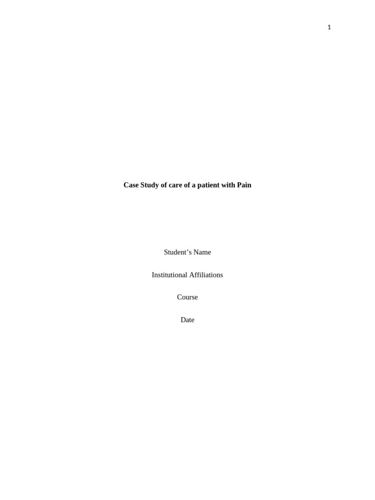Postoperative Pain Management Case Study | PDF | Pain | Surgery