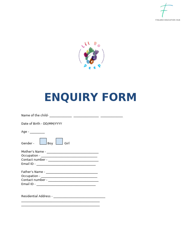 Enquiry Form - Template | PDF