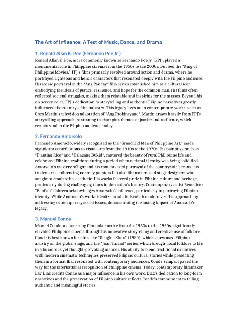 The Art of Influence Essay | PDF | Philippines | The Arts