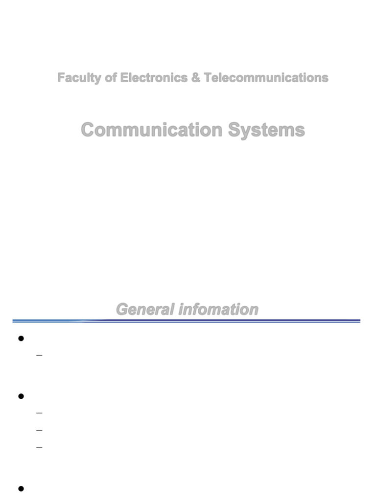 Communication Systems Course Outline | PDF | Telecommunications ...