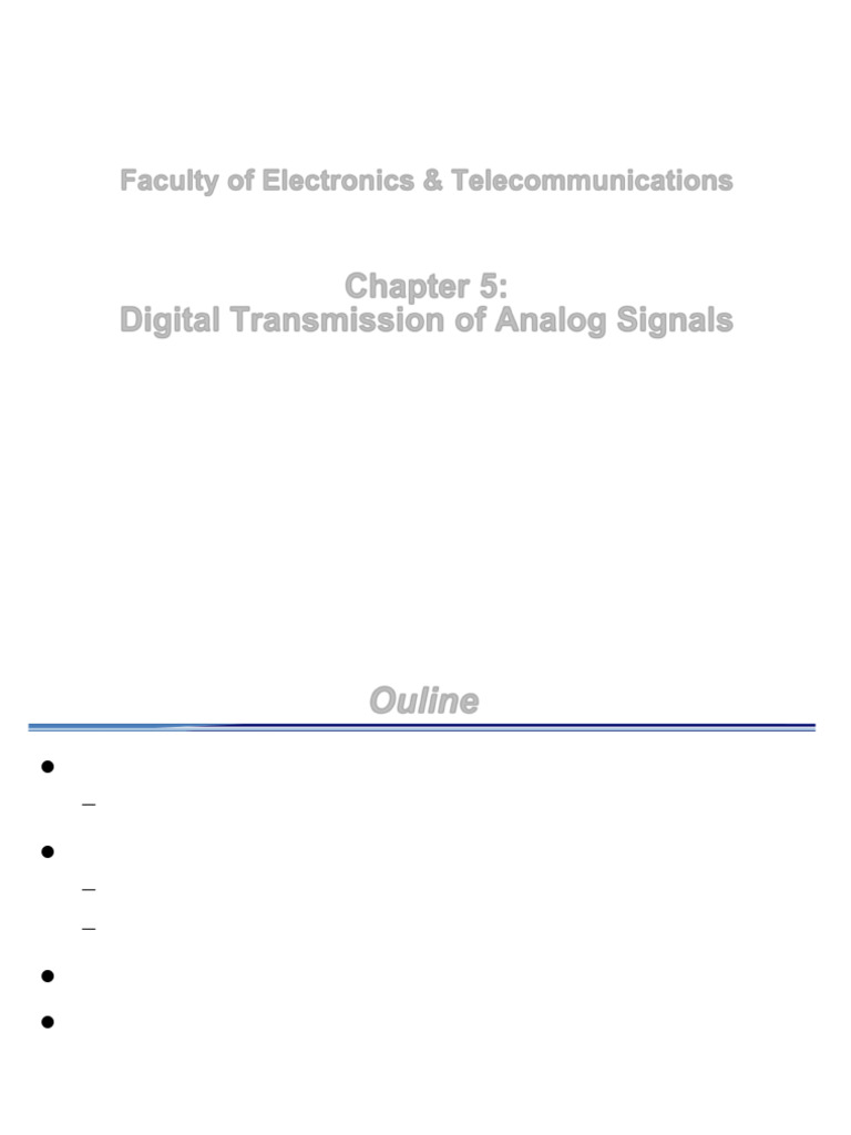 Lecture 5 Digital Transmission 2024 | PDF | Multiplexing | Modulation