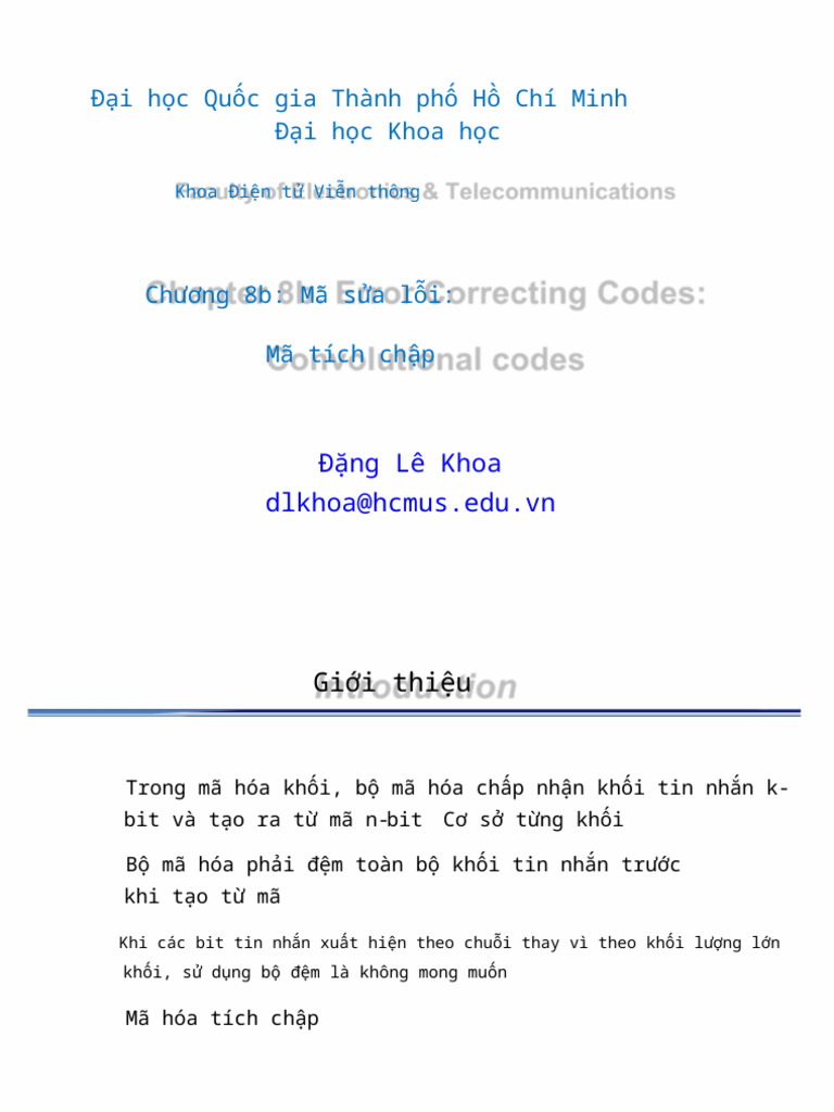 Lecture 8b Channel Coding 2024-Trans | PDF Lecture 8b Channel Coding 2024-Trans | PDF