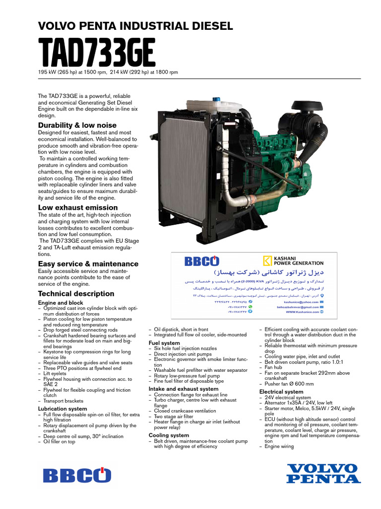 TAD733GE | PDF | Diesel Engine | Engines