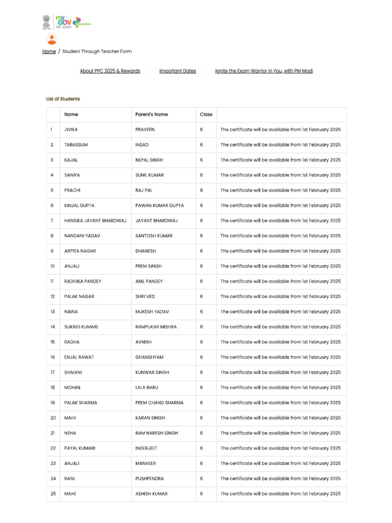 PPC 2025-CLASS 6-SONIA | PDF