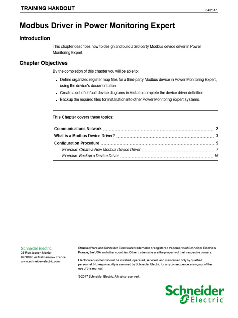 Modbus Driver Setup for Power Monitoring | PDF | Computer File | Computing
