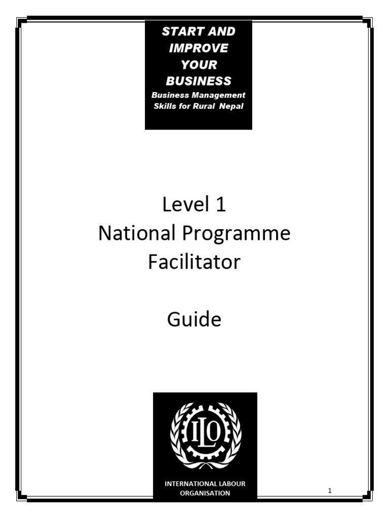 SIYB Level 1 NPF Guide | PDF | Marketing | Sustainability