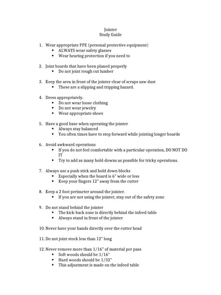 9 Jointer Safety | PDF