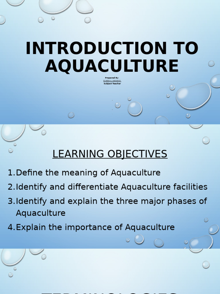 Introduction to Aquaculture Basics | PDF | Aquaculture | Water