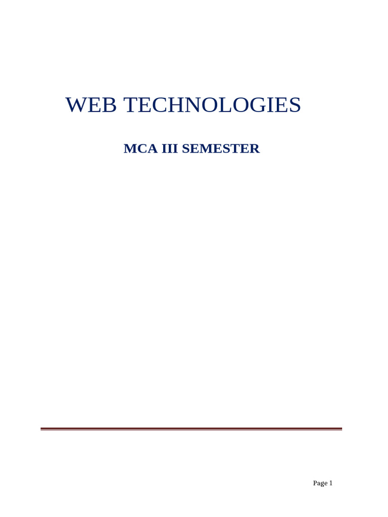 Web Technologies JS Notes | PDF | Computer Network | Internet Protocol ...