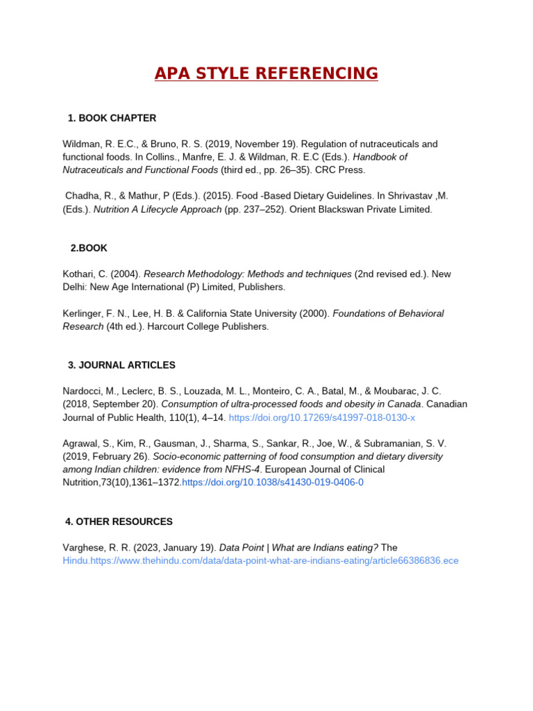 Apa Style Referencing | PDF