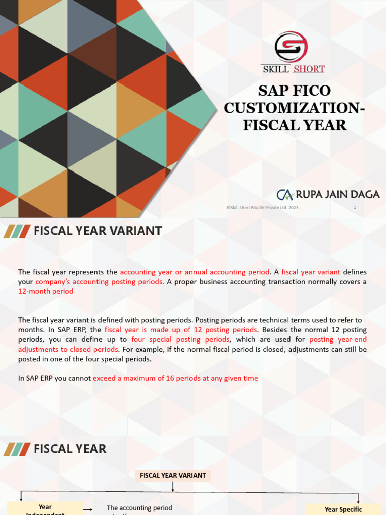 SAP FICO Fiscal Year Variant Guide | PDF | Fiscal Year
