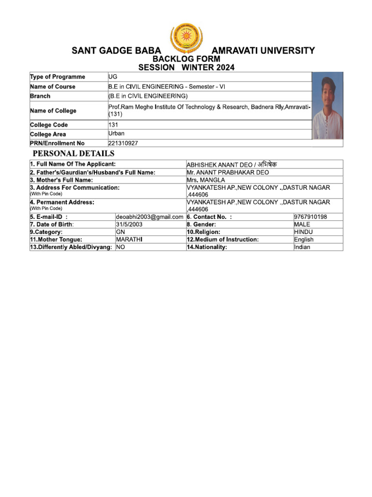 Abhi 6th Sem Back | PDF