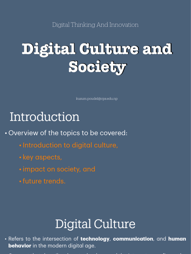 Digital Culture and Society 1 | PDF | Cyberspace | Service Industries