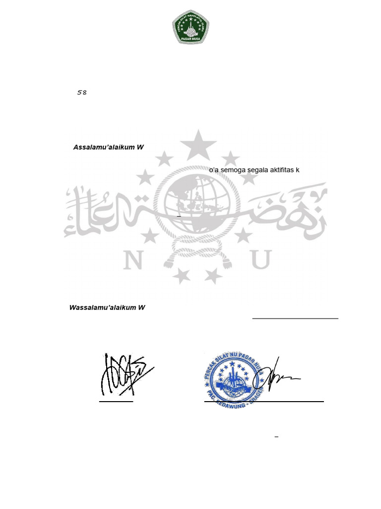 SURAT TEMBUSAN LKNU | PDF