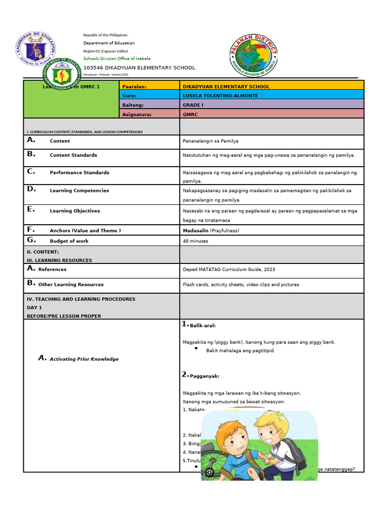 Cot 2024-2025 GMRC 1 | PDF