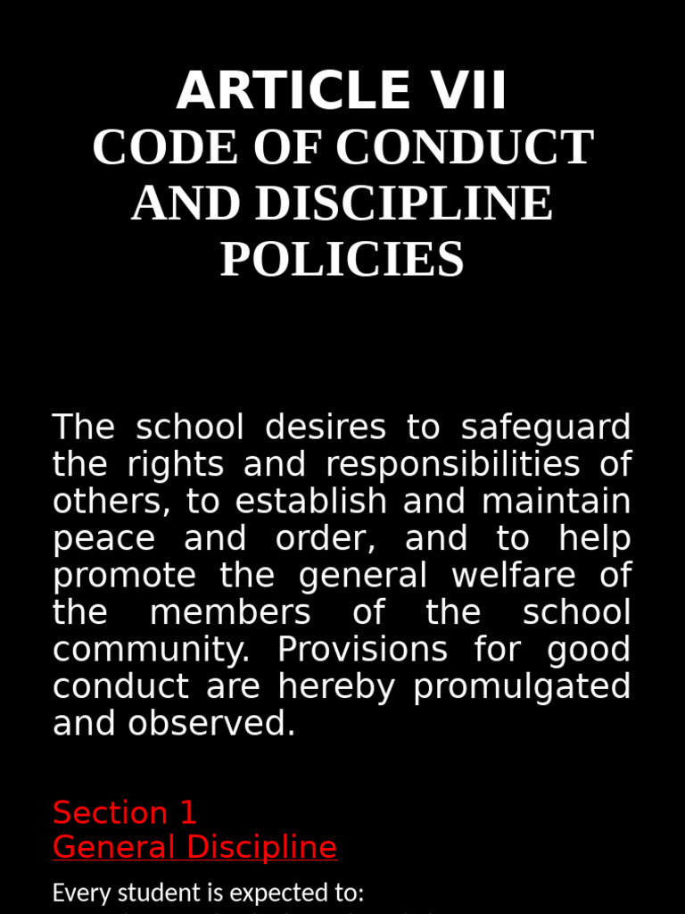School Code of Conduct and Discipline | PDF | Mobile Phones