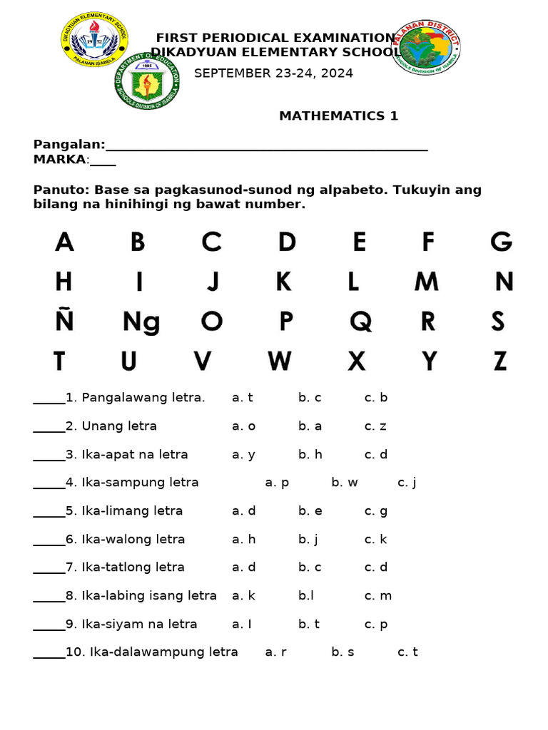 Mathematics 1st Quarter | PDF
