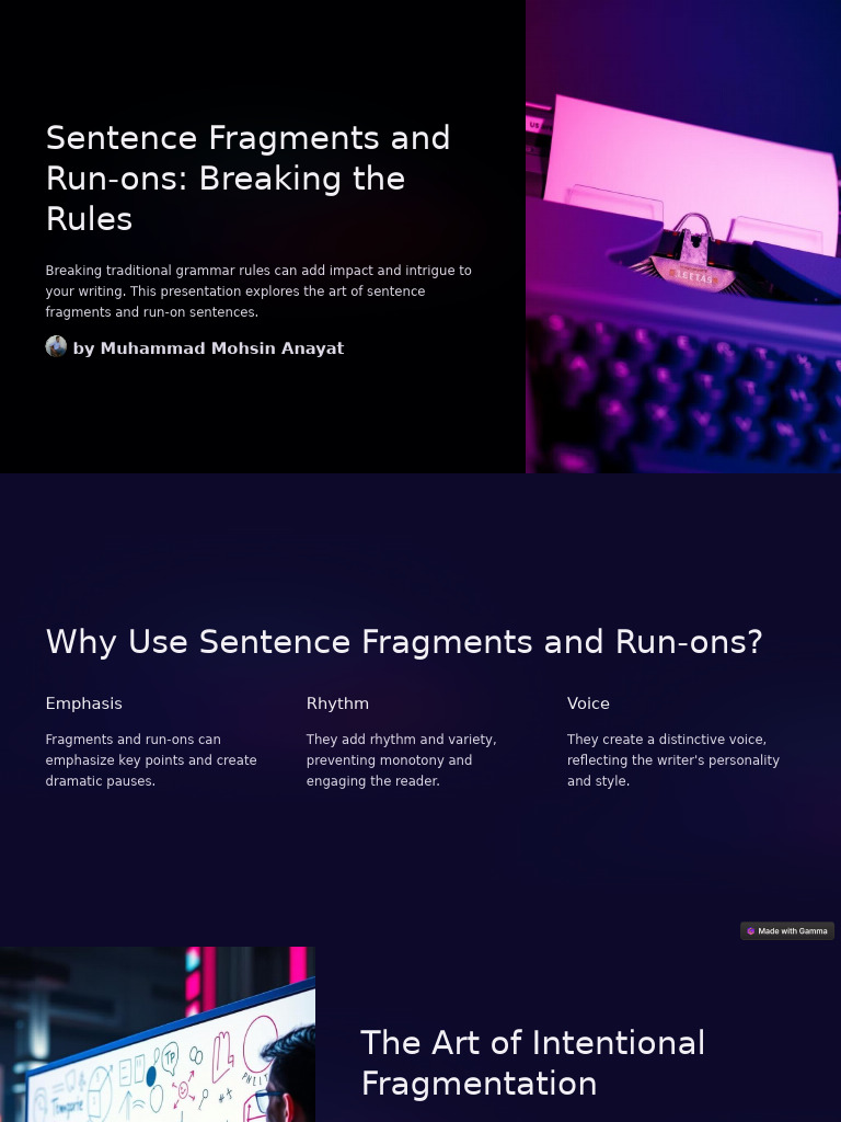 Sentence Fragments and Run Ons Breaking The Rules | PDF | Sentence ...