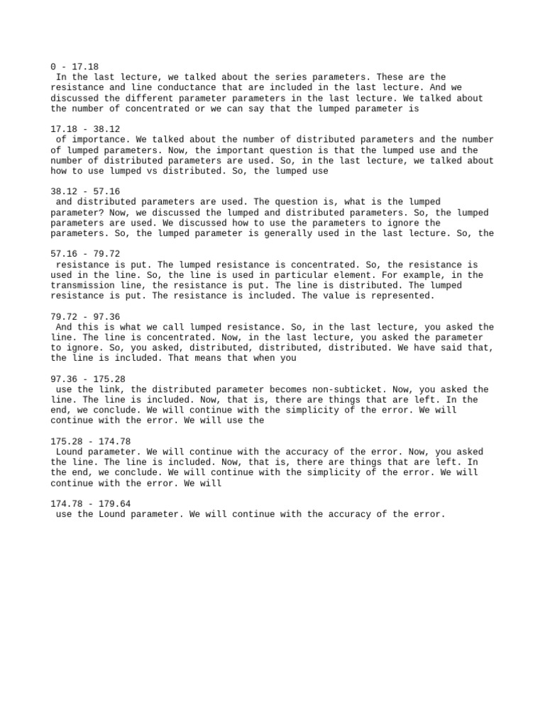 Application of Lumped and Distributed Parameter - Transmission System Series - Power System ...