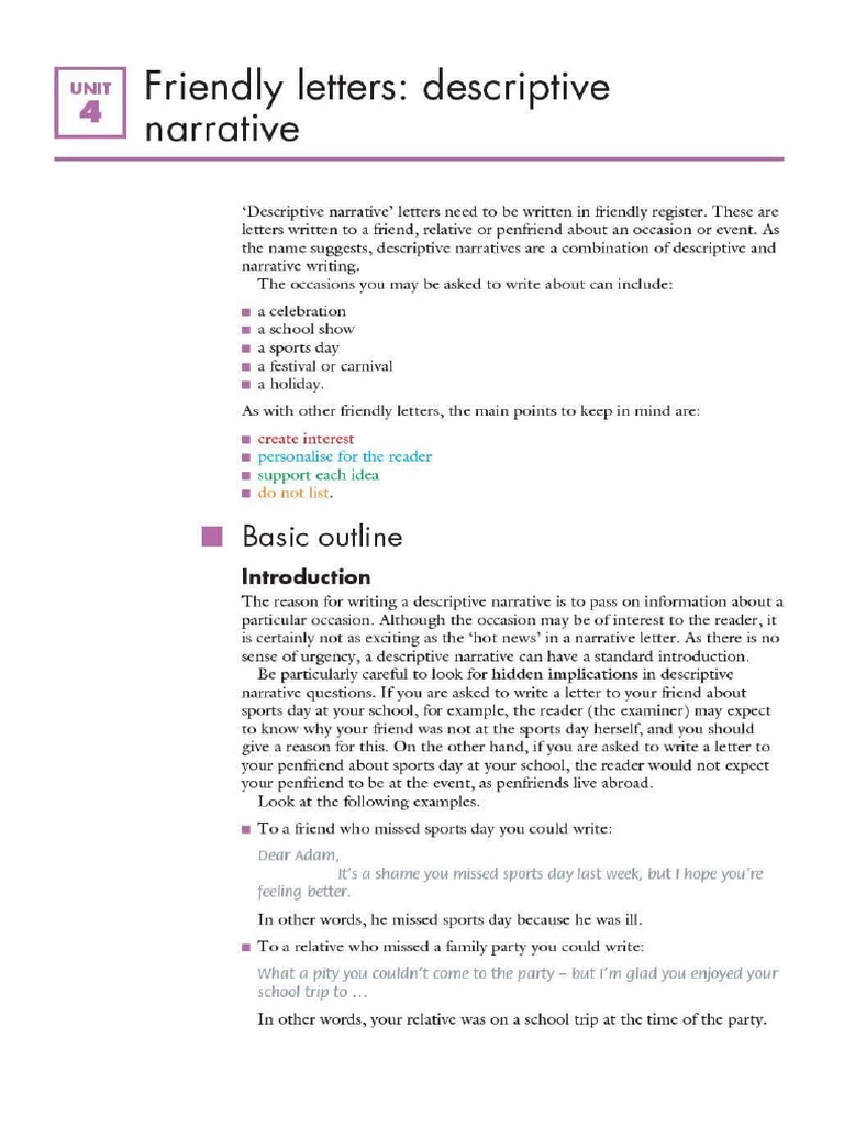 Unit 4 Narrative Letters | PDF