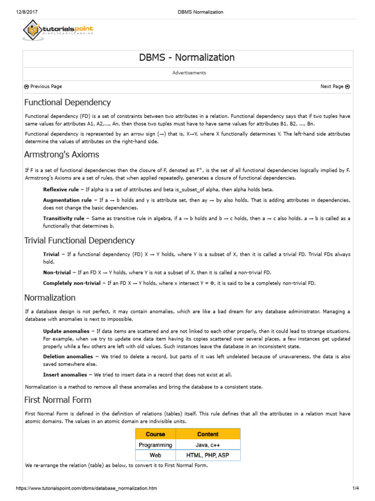 DBMS Normalization | PDF | Data Management | Information Retrieval DBMS Normalization | PDF | Data Management | Information Retrieval