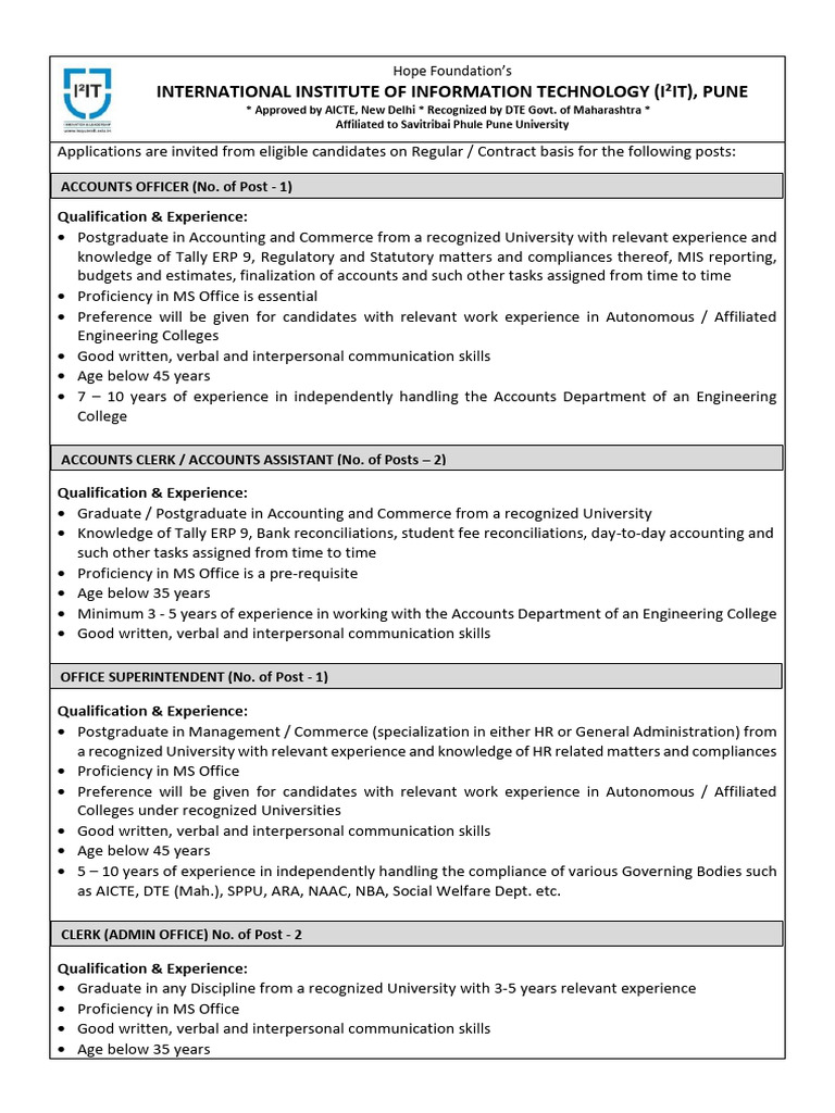 Qualification Experience and Other Terms Conditions | PDF