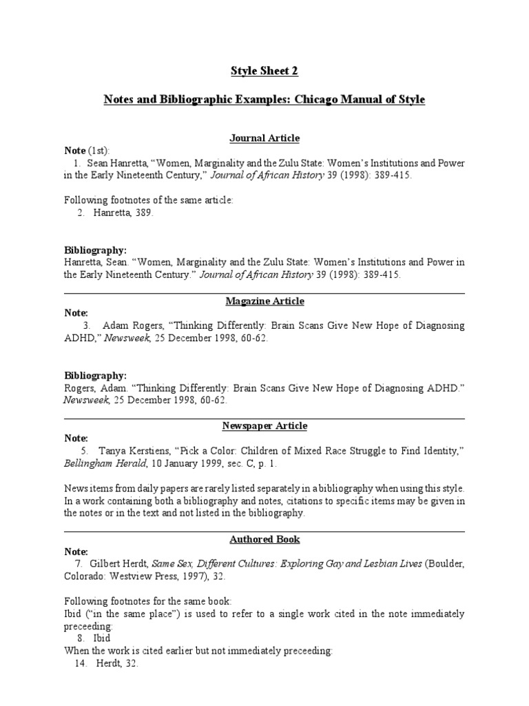 Chicago Manual of Style Examples | PDF | Publications | Citation