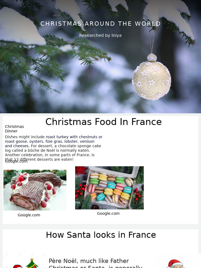 Global Christmas Traditions and Foods | PDF | Christmas Eve | Foods