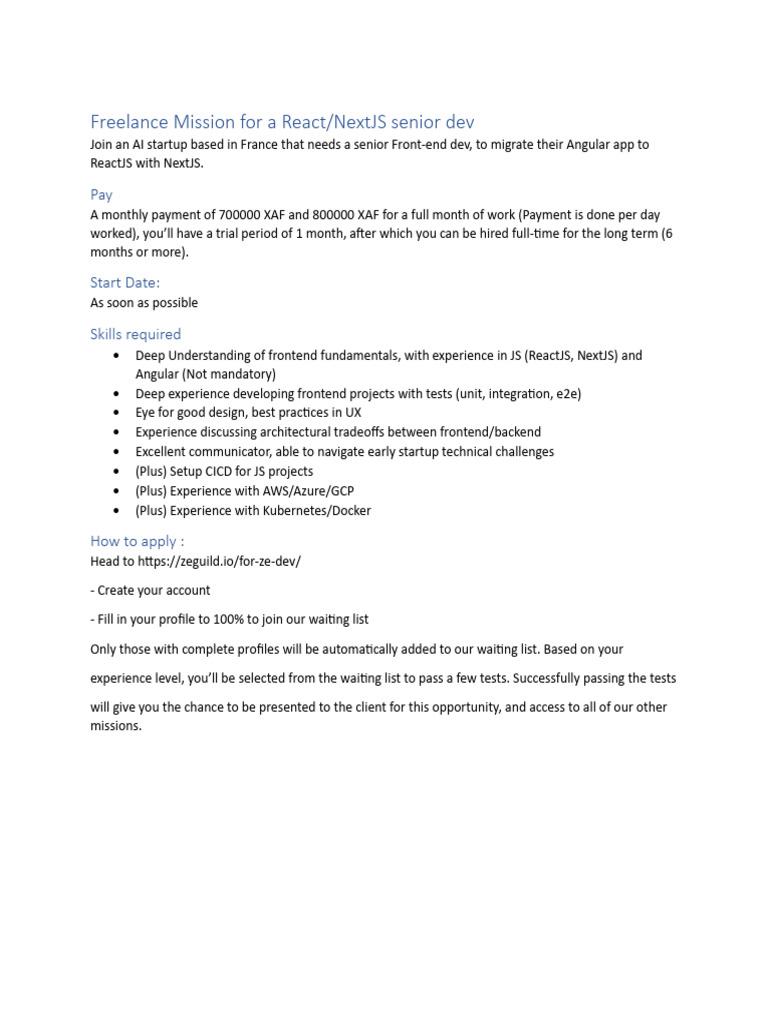 Mission Dev Front React JS | PDF