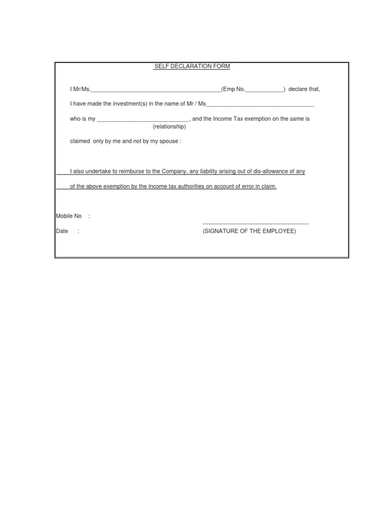 Self Declaration For Joint Ownership | PDF